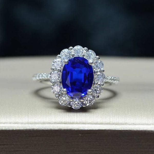 Blue Halo Ring - Etsy