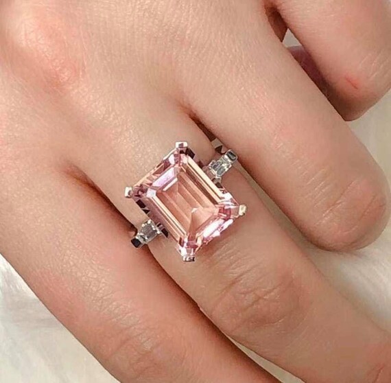Morganite Ring Morganite Engagement Ring 925 Sterling Silver - Etsy