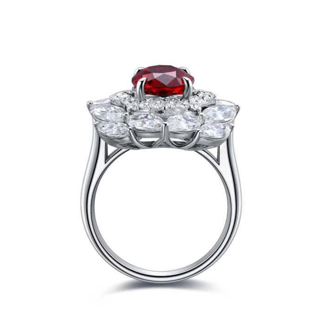 Pigeon Blood Ruby Ring Red Ruby Ring Oval Cut Ruby Ring 925 - Etsy