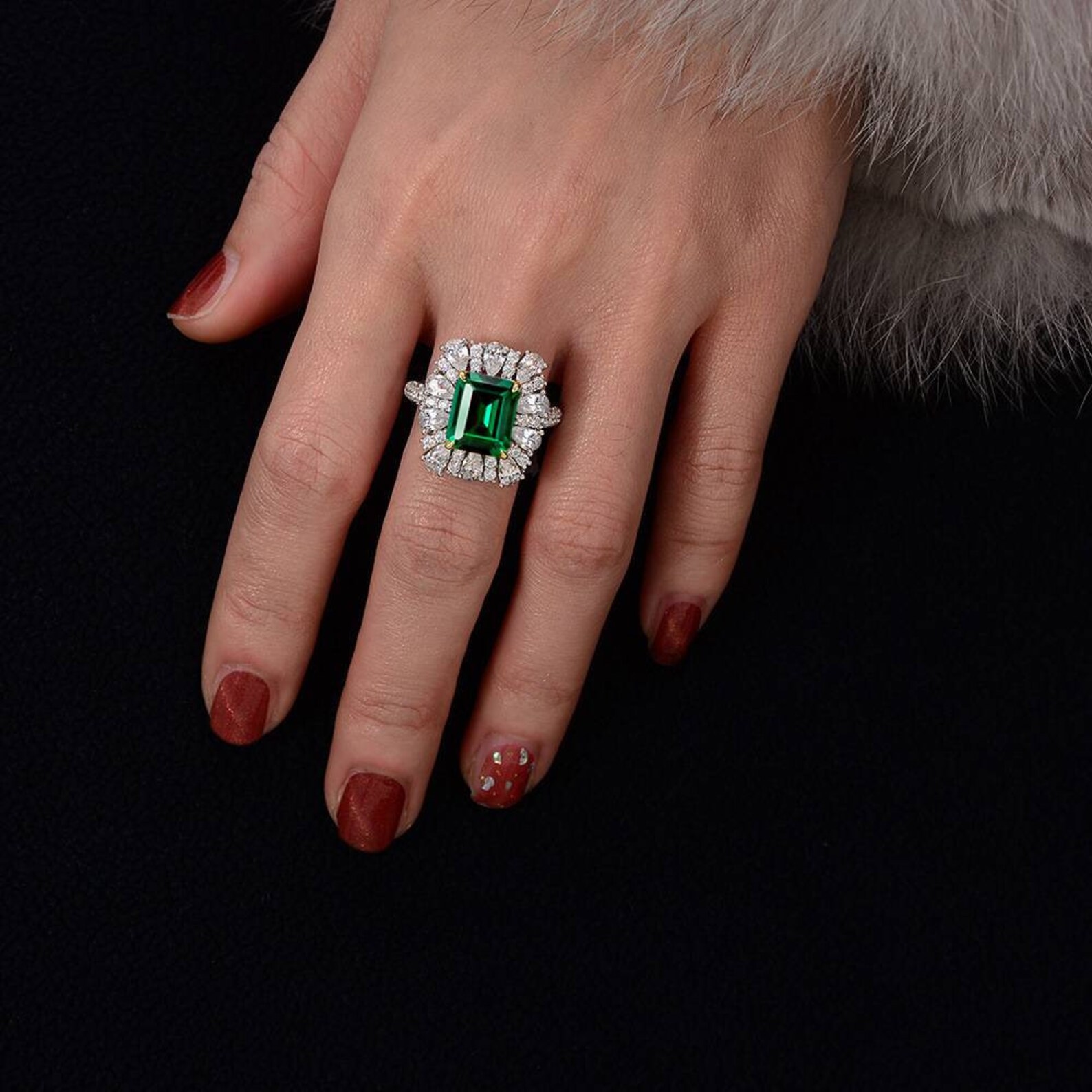 Emerald Ring Green Gemstone Ring 925 Sterling Silver Ring - Etsy