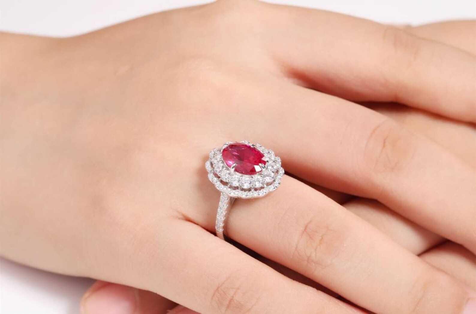 Victorian Ruby Ring Ruby Engagement Ring Cluster Ring Women | Etsy