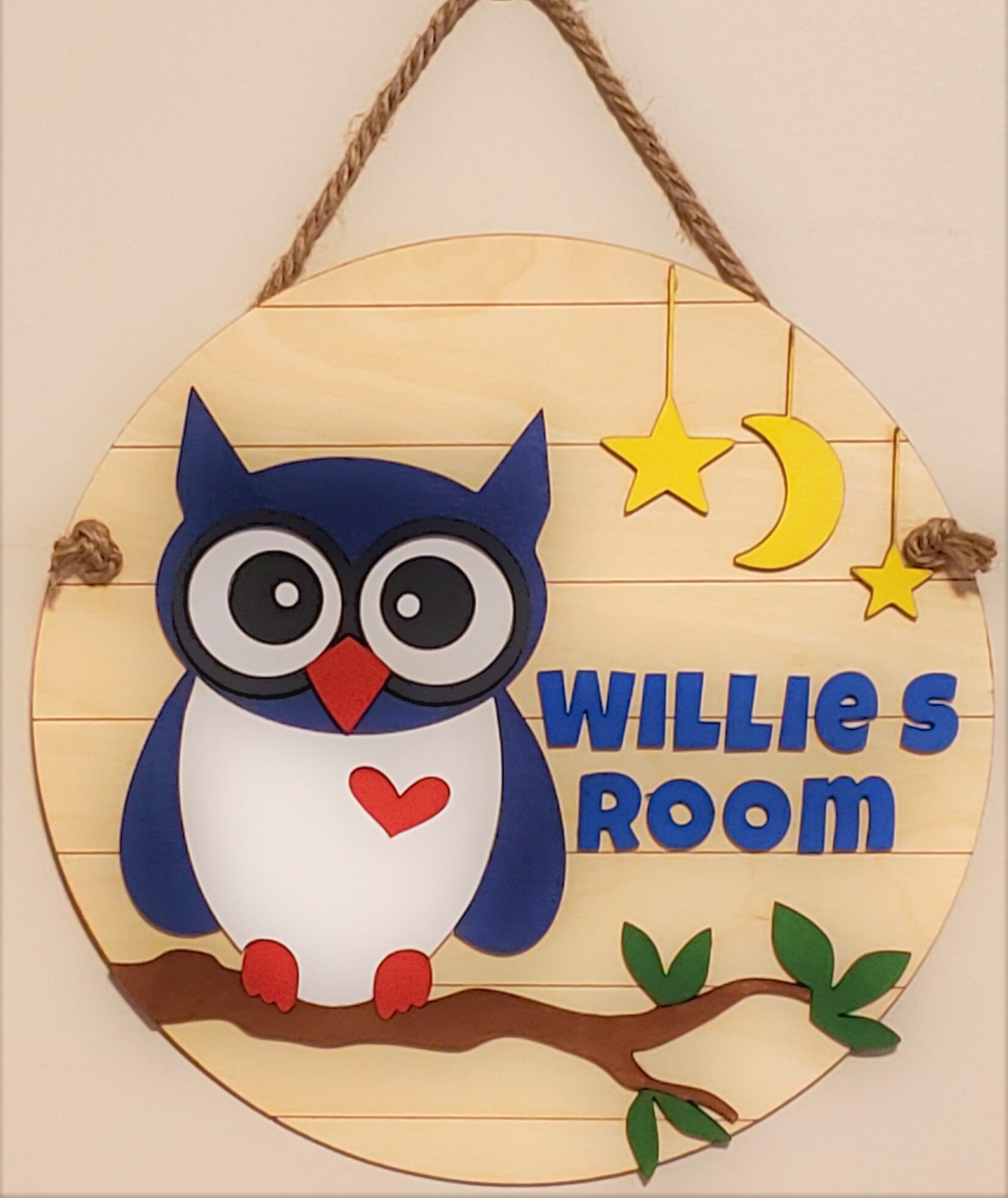 Owl Kid's Door Sign - Etsy