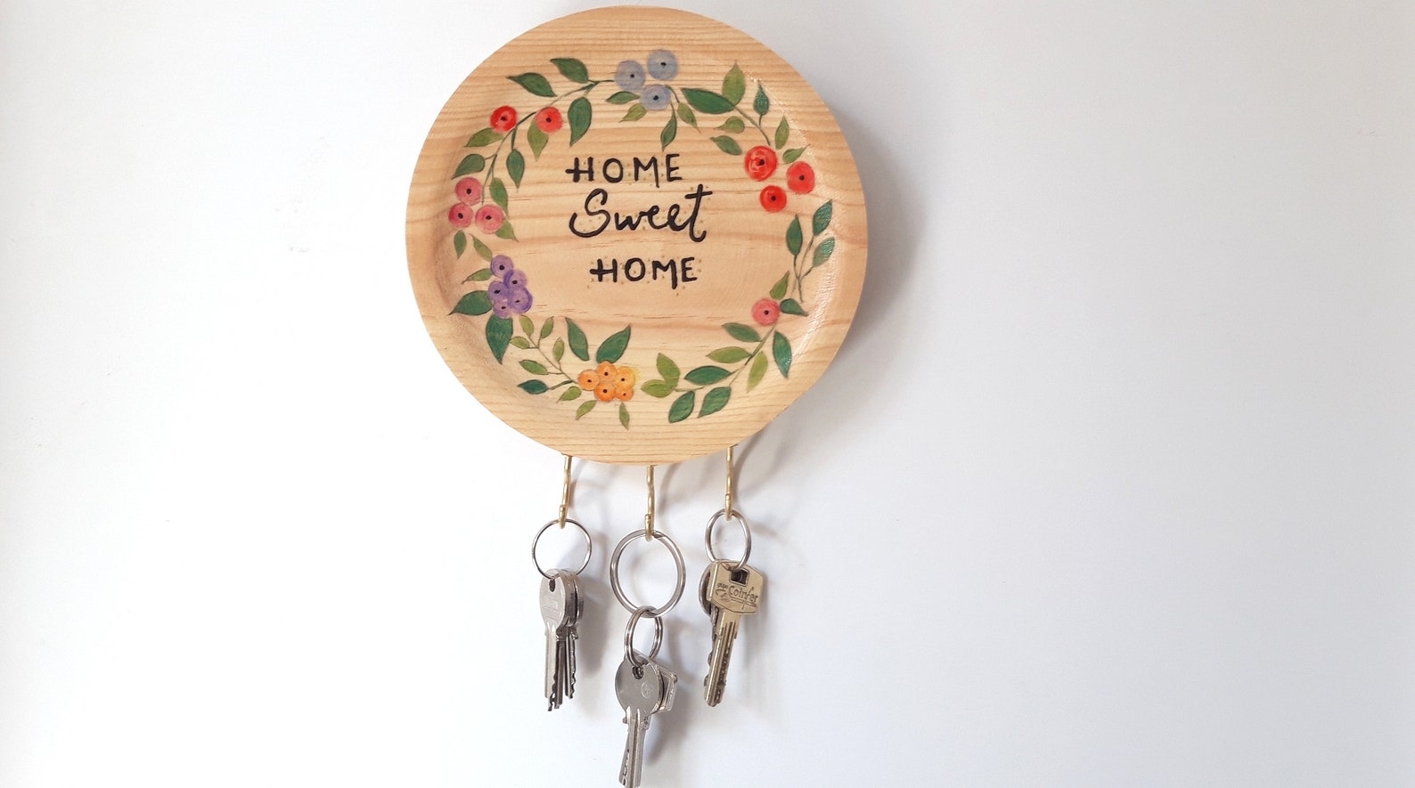Handmade Wooden Keys Holder, Hand Keys, Key Holder, Hand Painted Key ...