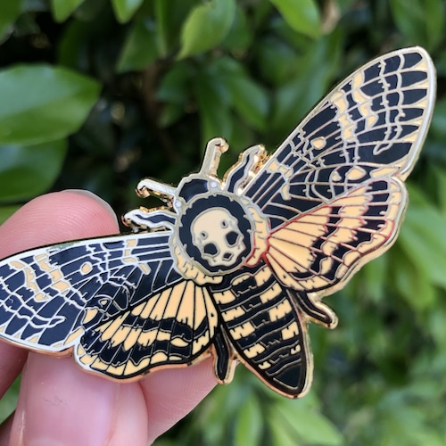 Death's-head Hawkmoth Hard Enamel Pin Hawk Moth Gold - Etsy