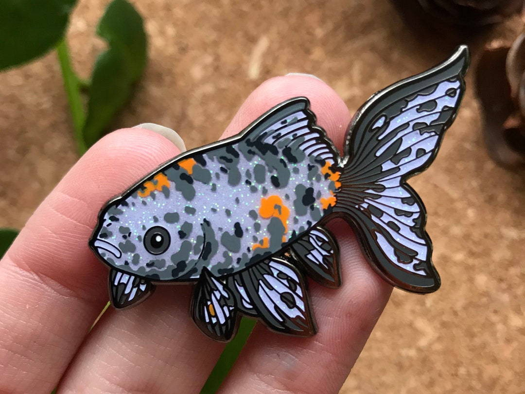 Shubunkin Goldfish Hard Enamel Pin | Lapel Pin | Goldfish Pin ...