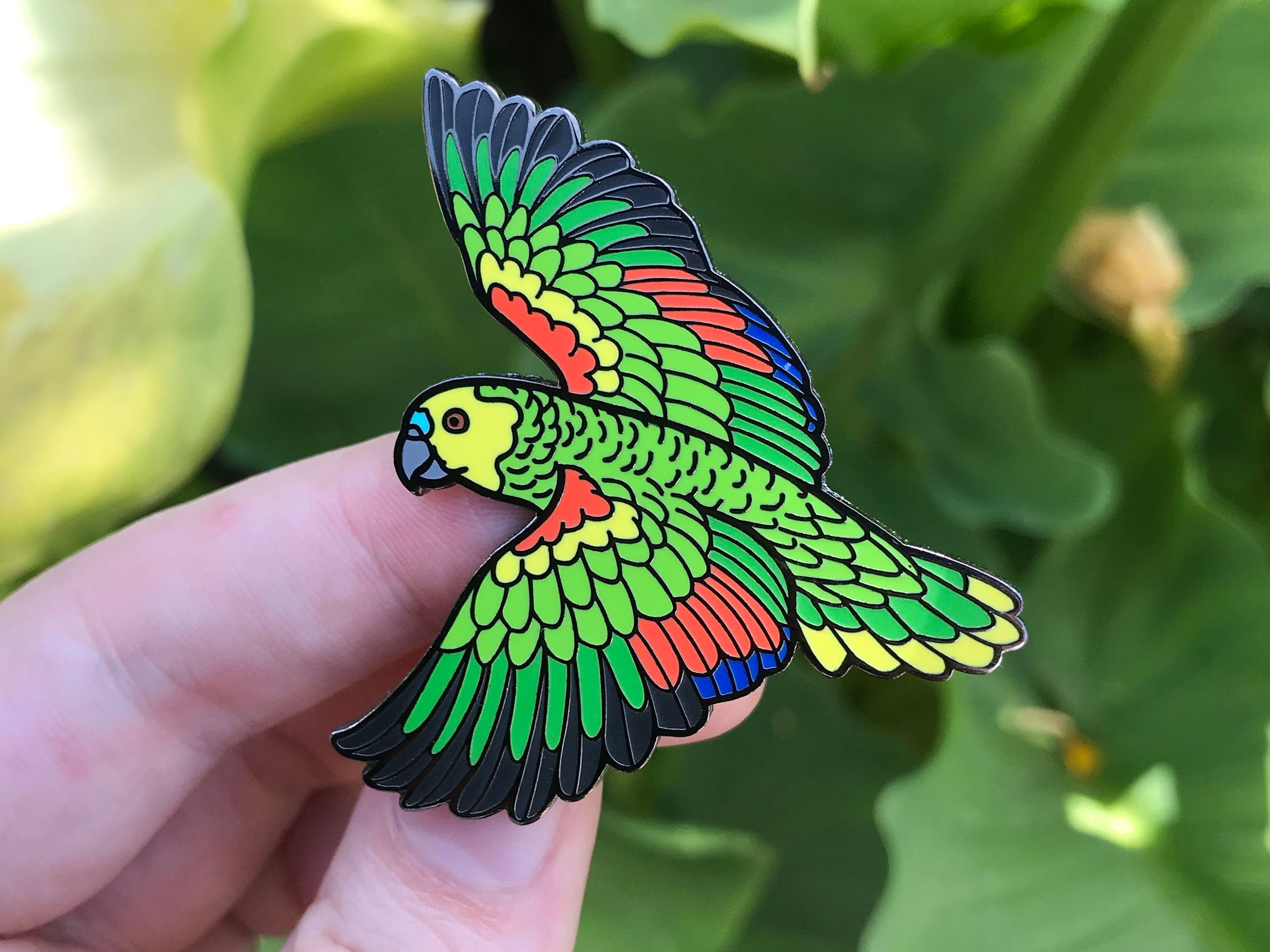 Storm the Blue Fronted Amazon Hard Enamel Pin Lapel Pin - Etsy