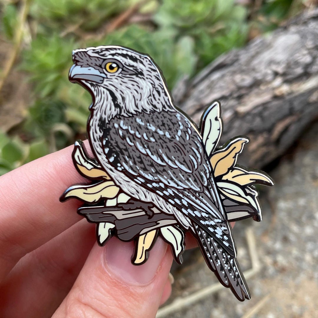 Tawny Frogmouth Enamel Pin | Lapel Pin | Bird Pin | Frogmouth Pin ...