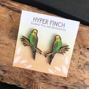 Wild Budgie Wooden Earrings | Budgerigar | Parakeet Earrings ...