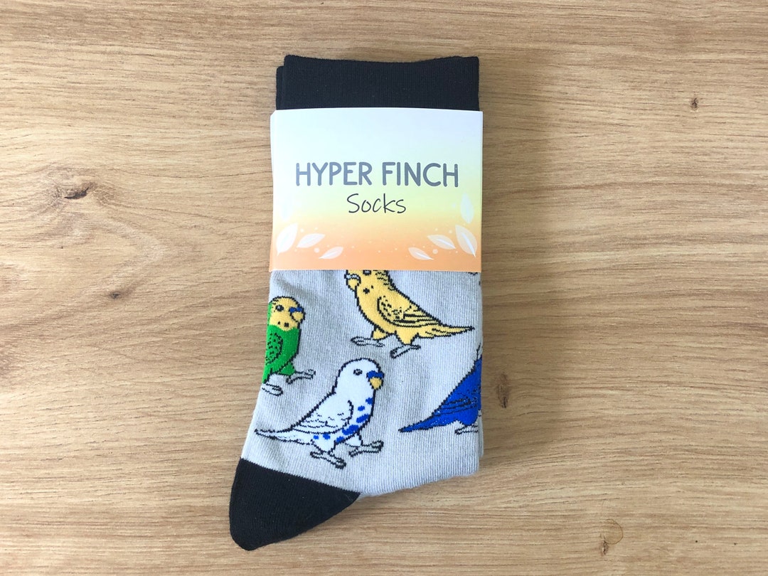 Budgie Socks | Cotton Jacquard Crew Socks | Unisex | Bird Socks ...