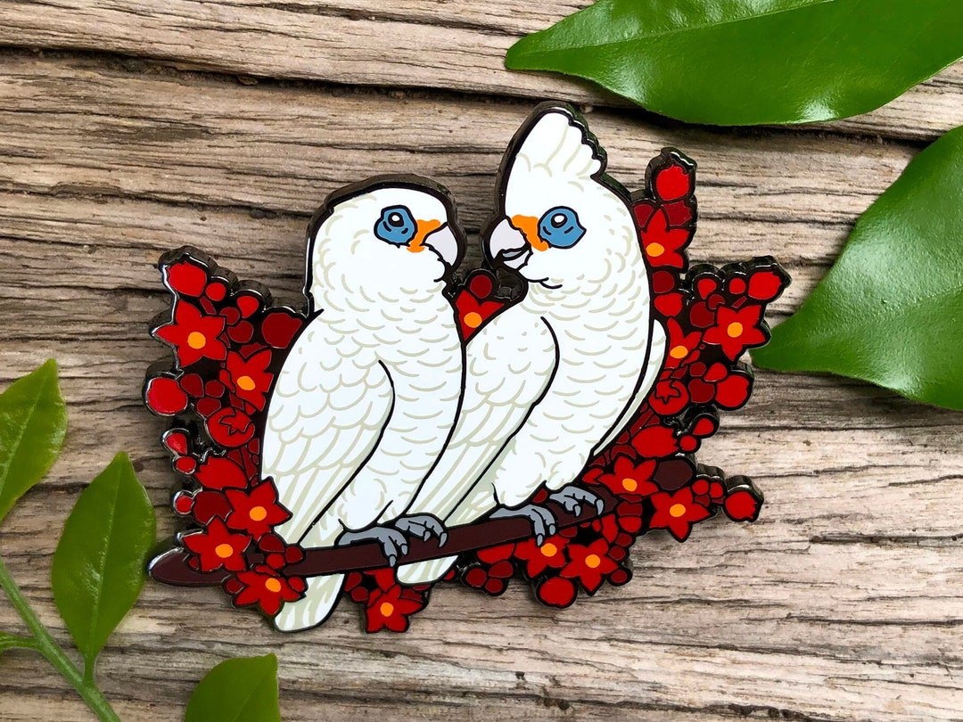 Little Corellas Hard Enamel Pin | Bird Pin | Parrot | Cockatoo ...