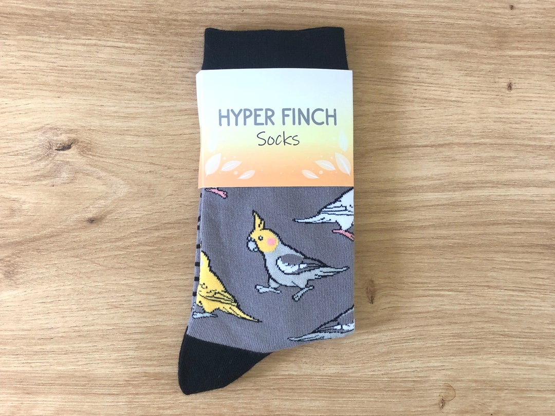 Cockatiel Socks | Cotton Jacquard Crew Socks | Bird Socks | Parrot ...