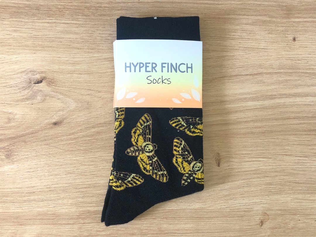 Death Moth Socks Cotton Jacquard Crew Socks Unisex Deathshead Hawkmoth ...