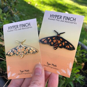 Tiger Moth Hard Enamel Pin - Moth Badge | Lapel Pin | Australian Moth ...