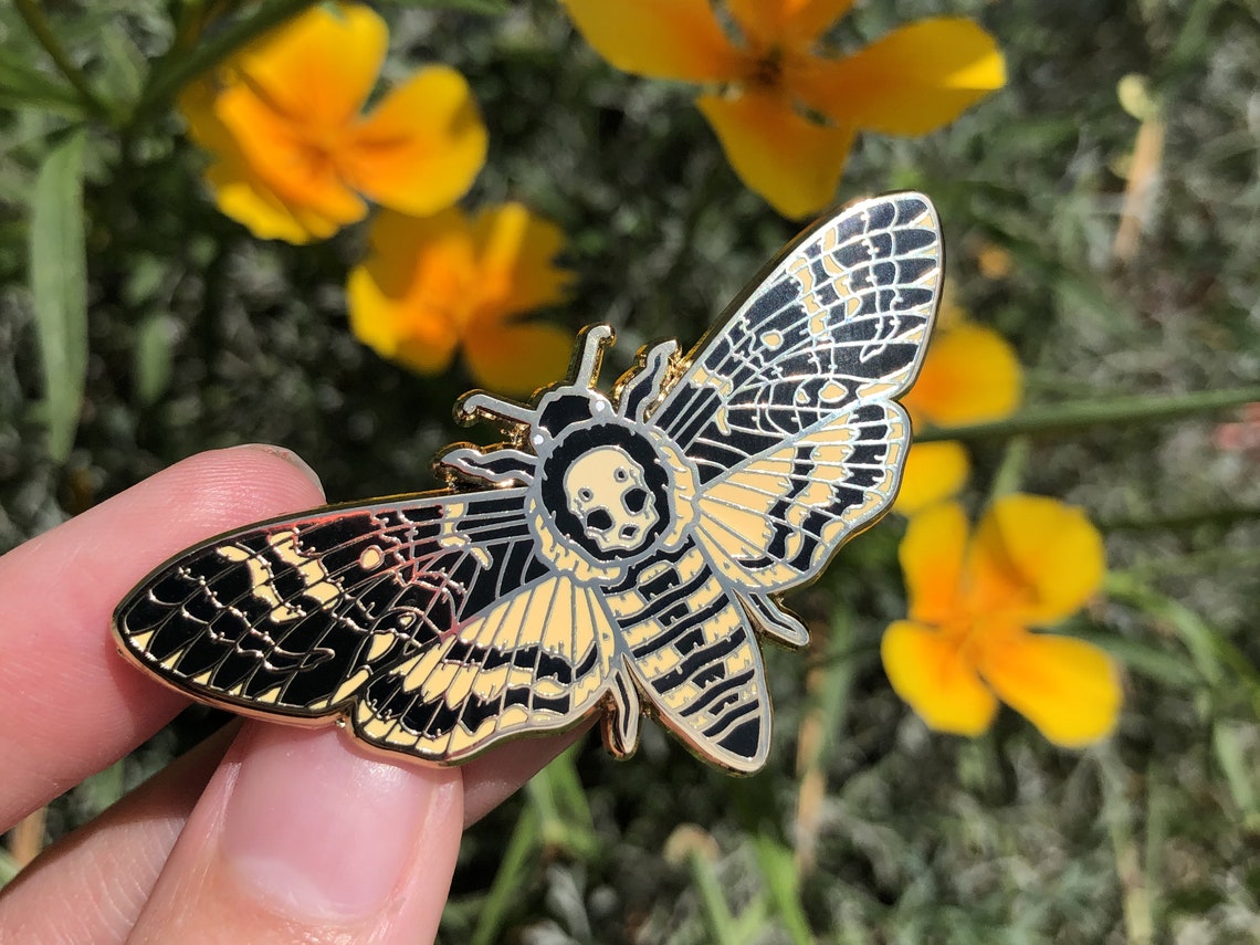 Death's-head Hawkmoth Hard Enamel Pin Hawk Moth Gold - Etsy