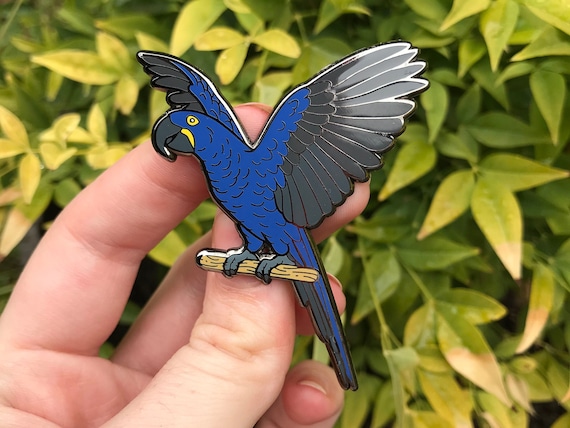 Hymie the Hyacinth Macaw Hard Enamel Pin Lapel Pin Bird - Etsy