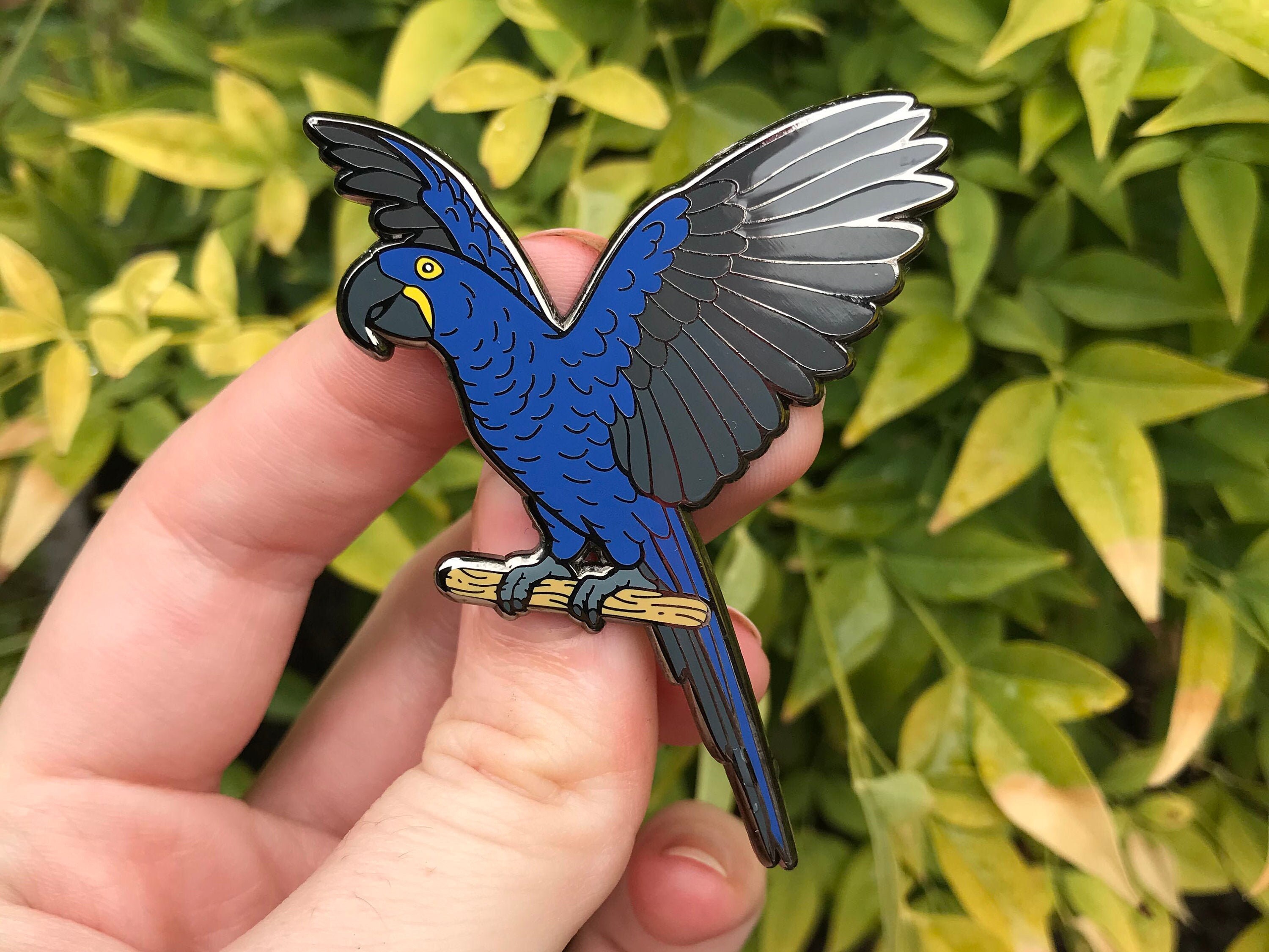 Hymie the Hyacinth Macaw Hard Enamel Pin Lapel Pin Bird - Etsy