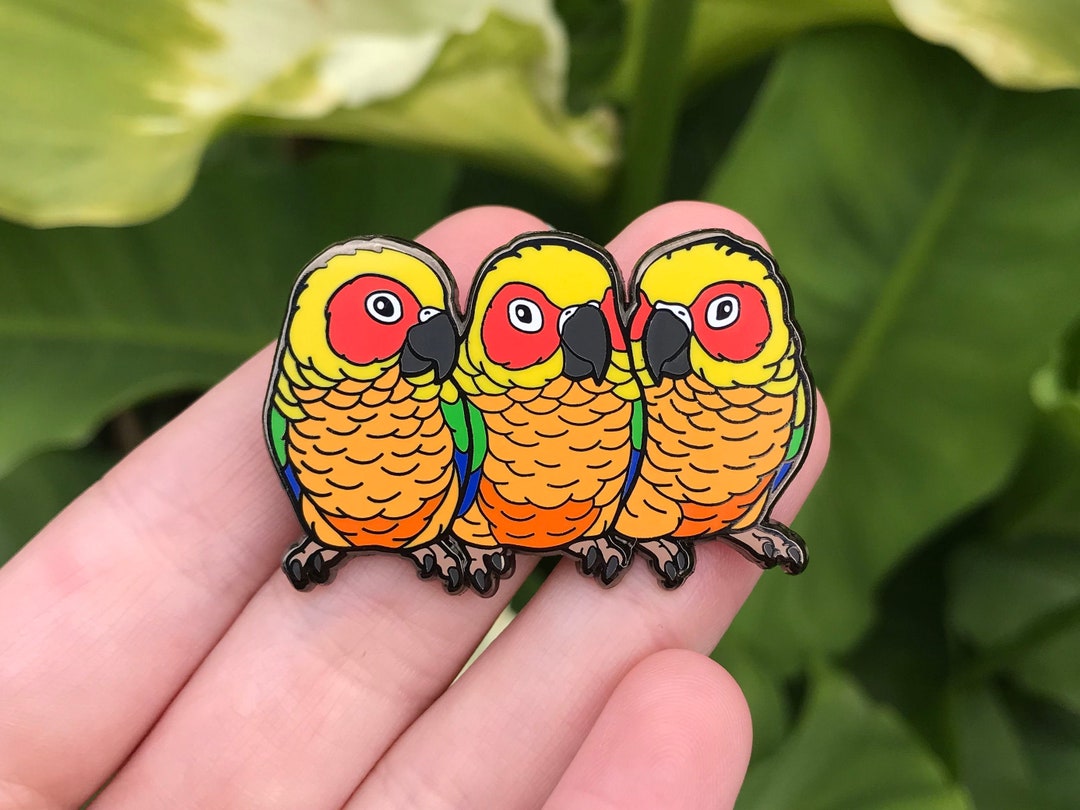 Lily, Phoebe & Detka the Sun Conure Sisters Hard Enamel Pin | Lapel Pin ...