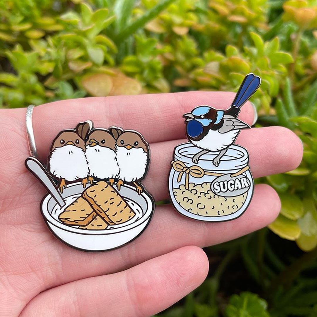 Weet-bix Wren Fix Enamel Pin Set | Lapel Pin | Superb Fairywren | Birdy ...