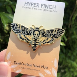 Death's-head Hawkmoth Hard Enamel Pin - Hawk Moth | Gold Variant ...