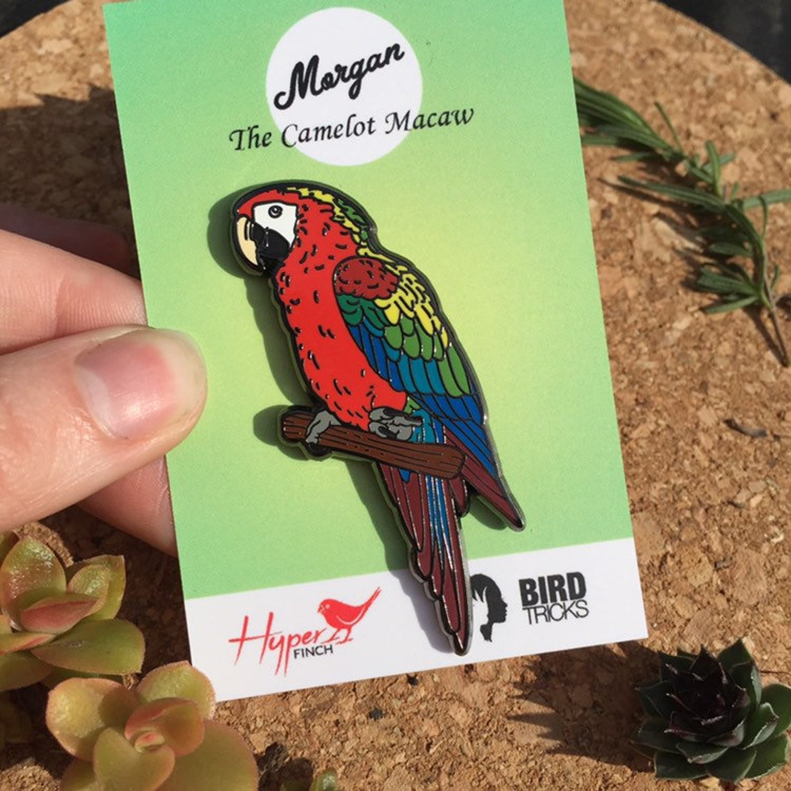 Morgan the Camelot Macaw Hard Enamel Pin | Lapel Pin | Bird Pin | Macaw ...