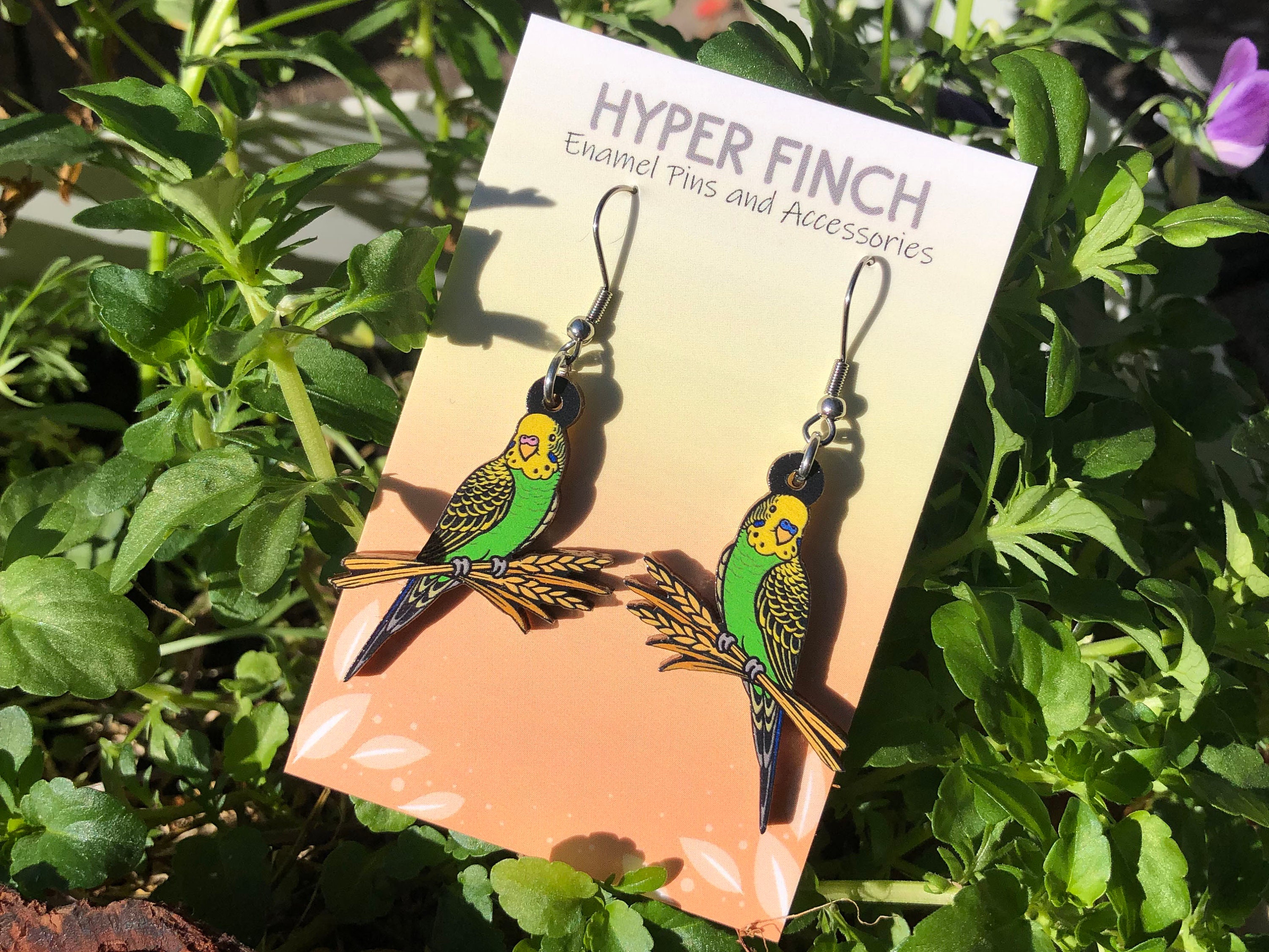 Wild Budgie Wooden Earrings Budgerigar Parakeet Earrings | Etsy