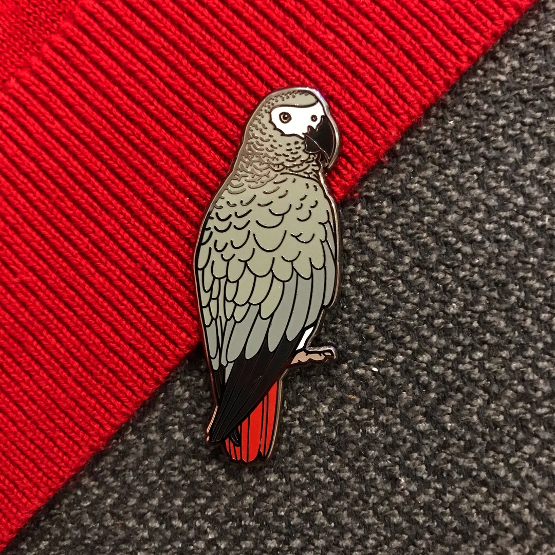 Cressi the Congo African Grey Hard Enamel Pin | Lapel Pin | Bird Pin ...