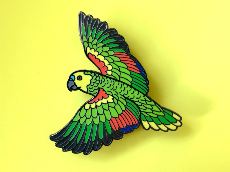 Storm the Blue Fronted Amazon Hard Enamel Pin Lapel Pin - Etsy