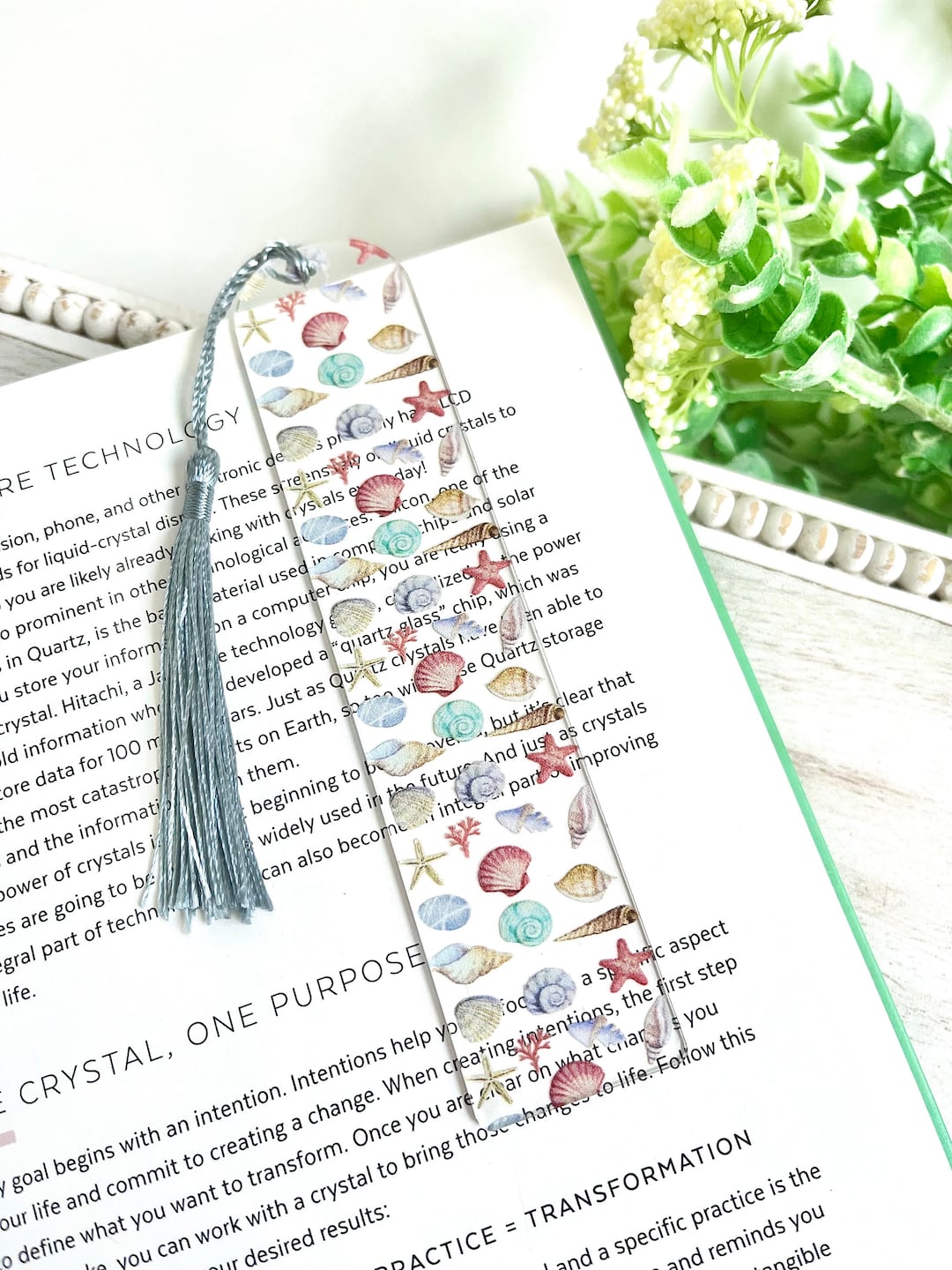 Sea Shell Bookmark, Beach Lovers Bookmark, Acrylic Bookmark, Book Lover ...