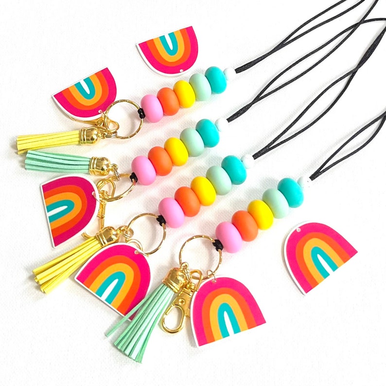 Teacher Lanyard Bright Colorful Lanyard Silicone Lanyard - Etsy