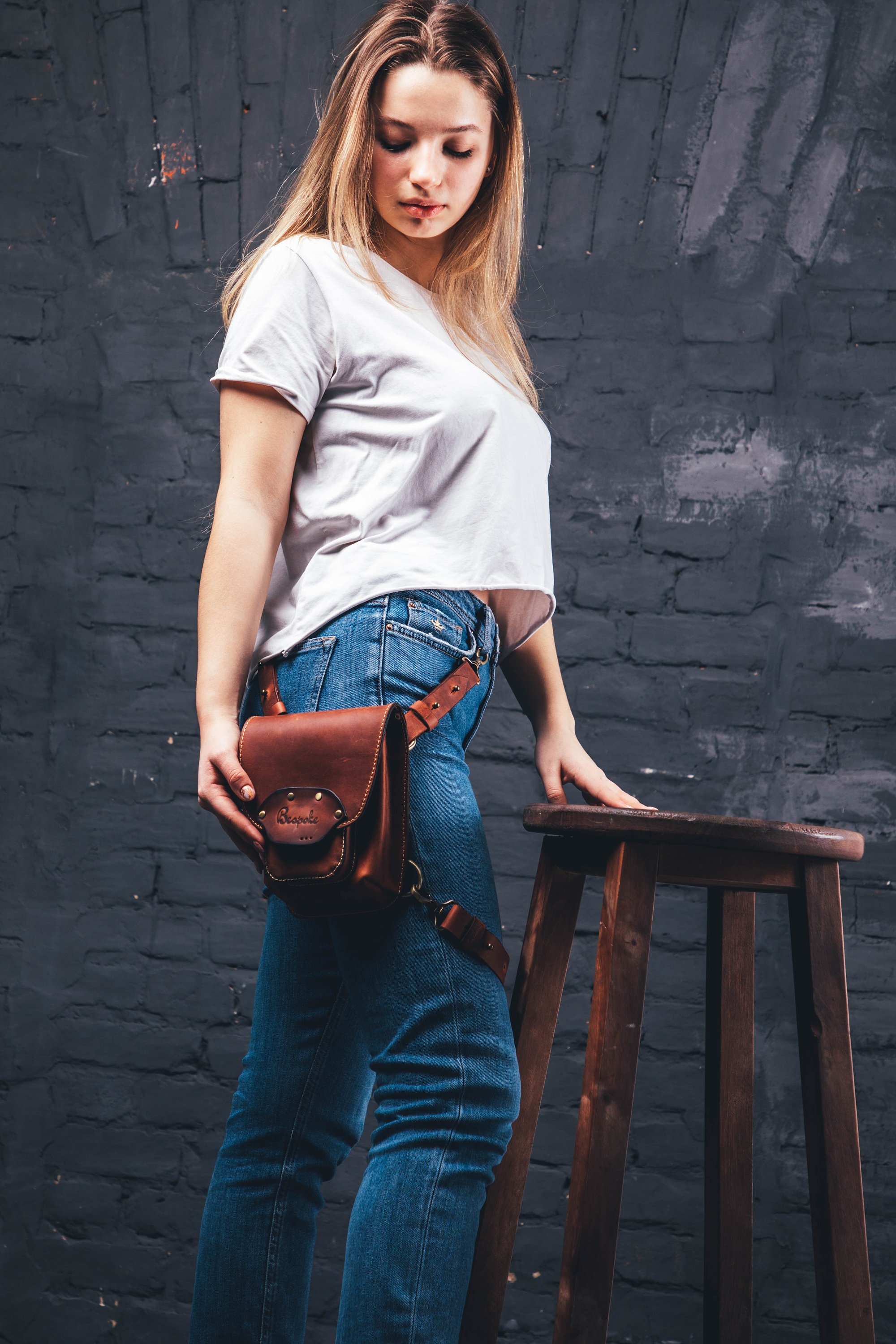 Leather Thigh Bag for Women hip Bag Leather With Leg Strap | Etsy
