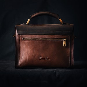 Small Leather Briefcase for Women,mini Laptop Bag,leather Satchel - Etsy