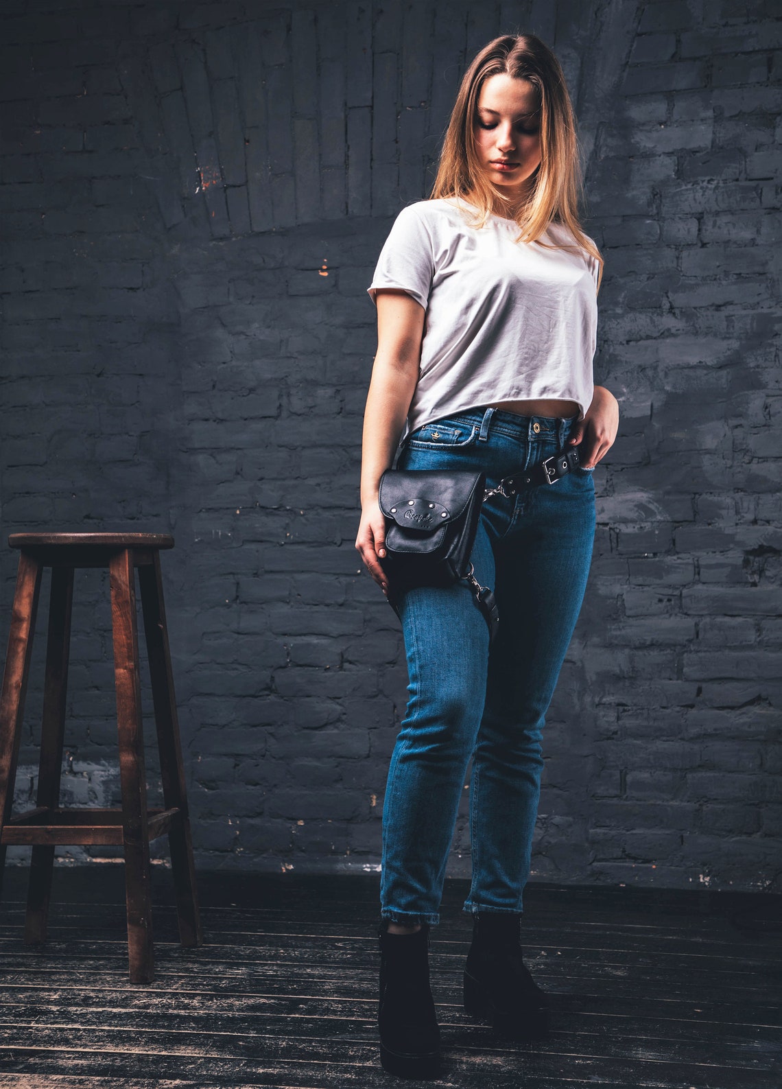 Leg Bag for Woman Hip Bag Leg Strap Leather Leg Strap Leather | Etsy