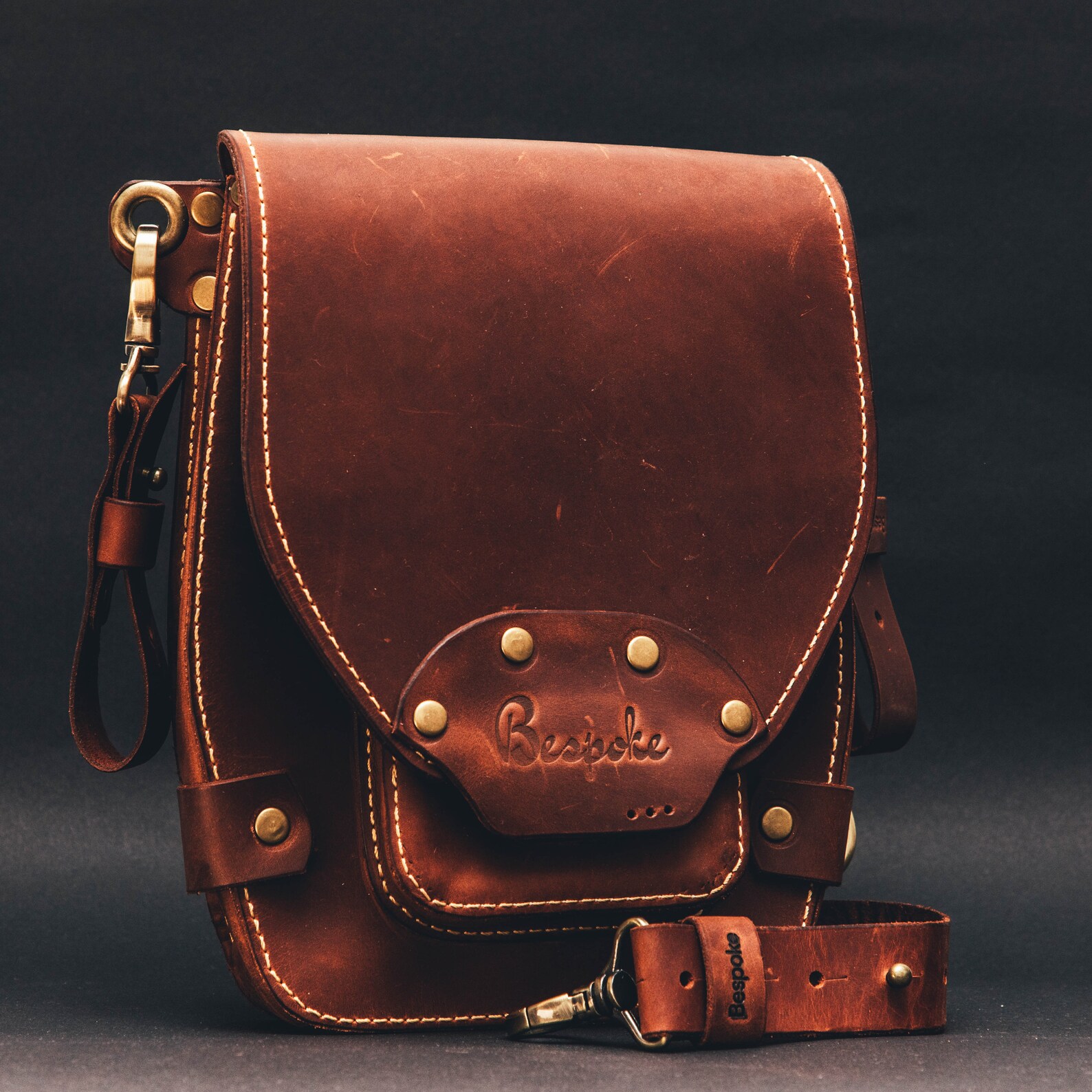 Leather Hip Pouch With Adjustable Stud Hip Strap - Etsy