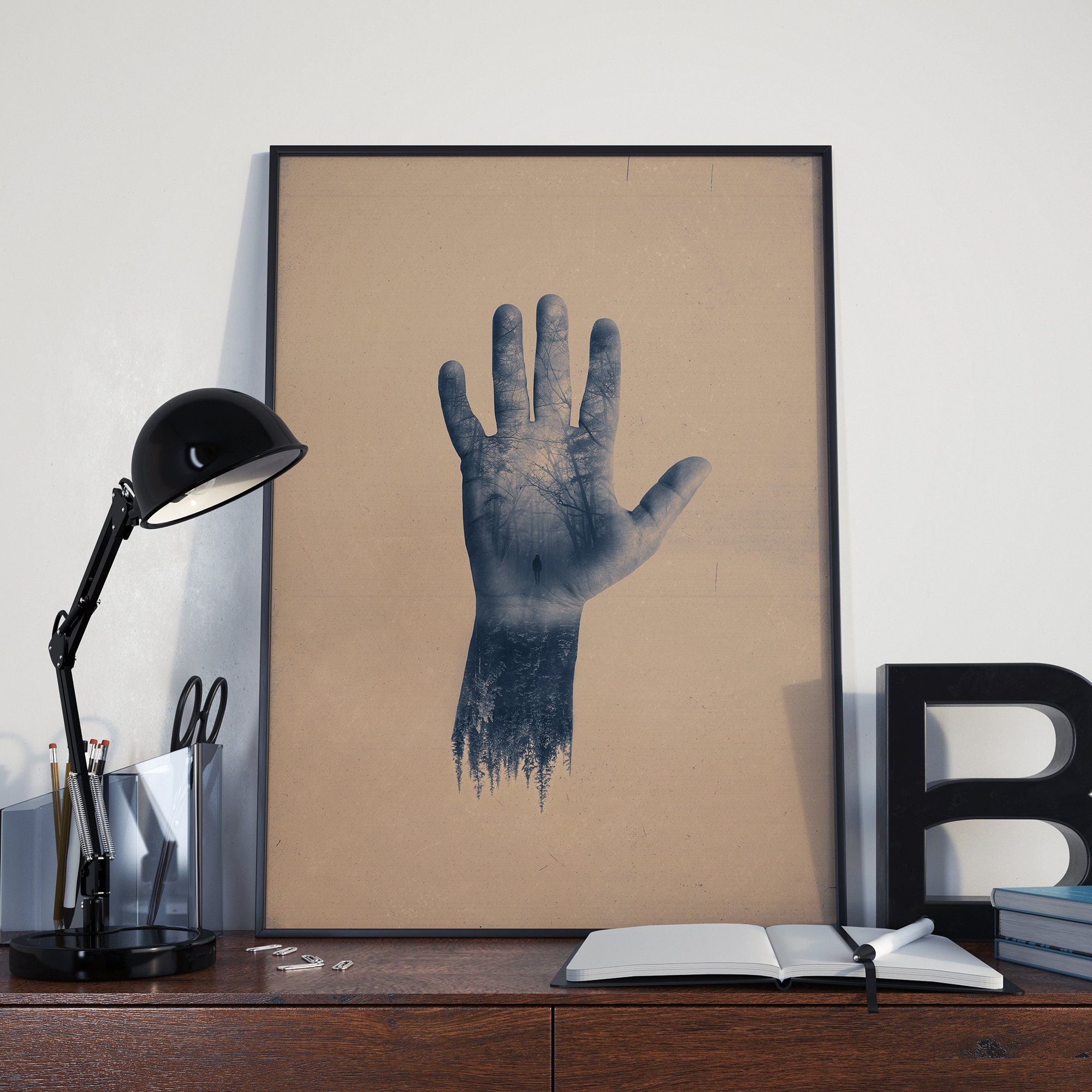In the Palm of My Hand, Surrealist Art Print, Double Exposure Print ...
