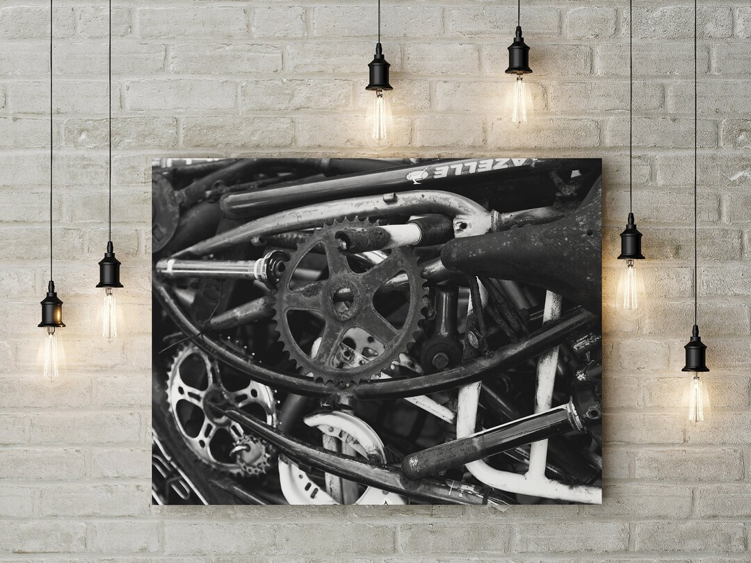 Bike Deconstructed, Bycicle Parts, Bike Parts, Black and White Print ...