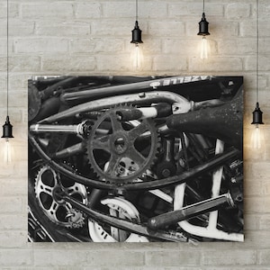 Bike Deconstructed, Bycicle Parts, Bike Parts, Black and White Print ...