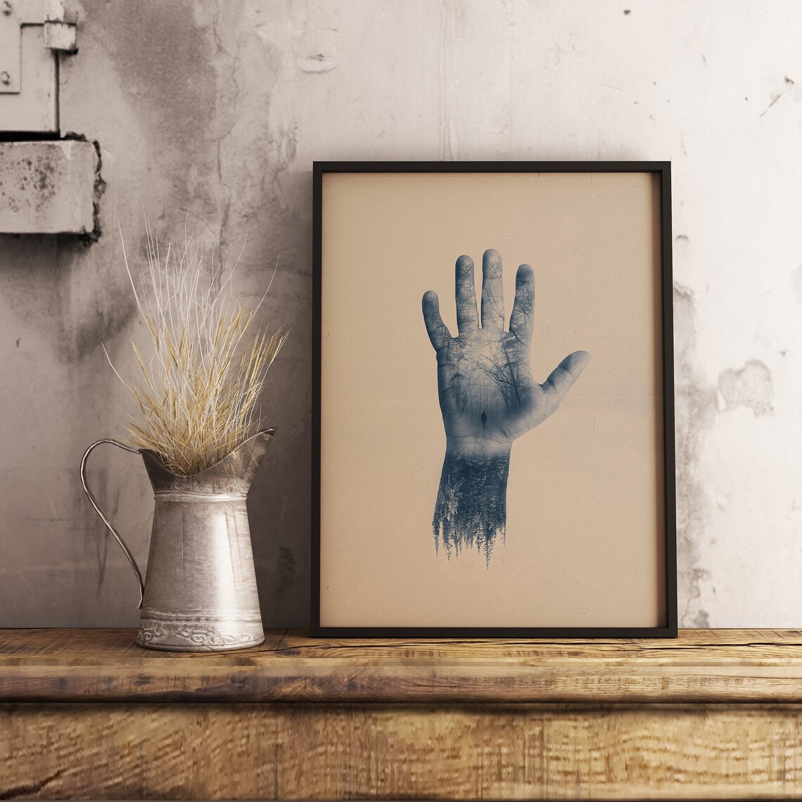 In the Palm of My Hand, Surrealist Art Print, Double Exposure Print ...