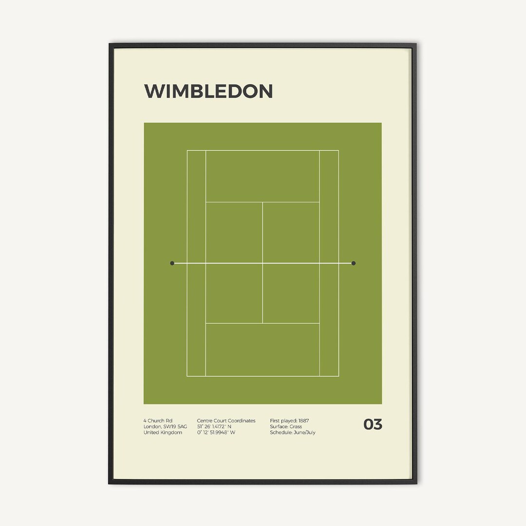 Wimbledon Poster, Grand Slam Tennis, Minimalist Tennis Print, London ...