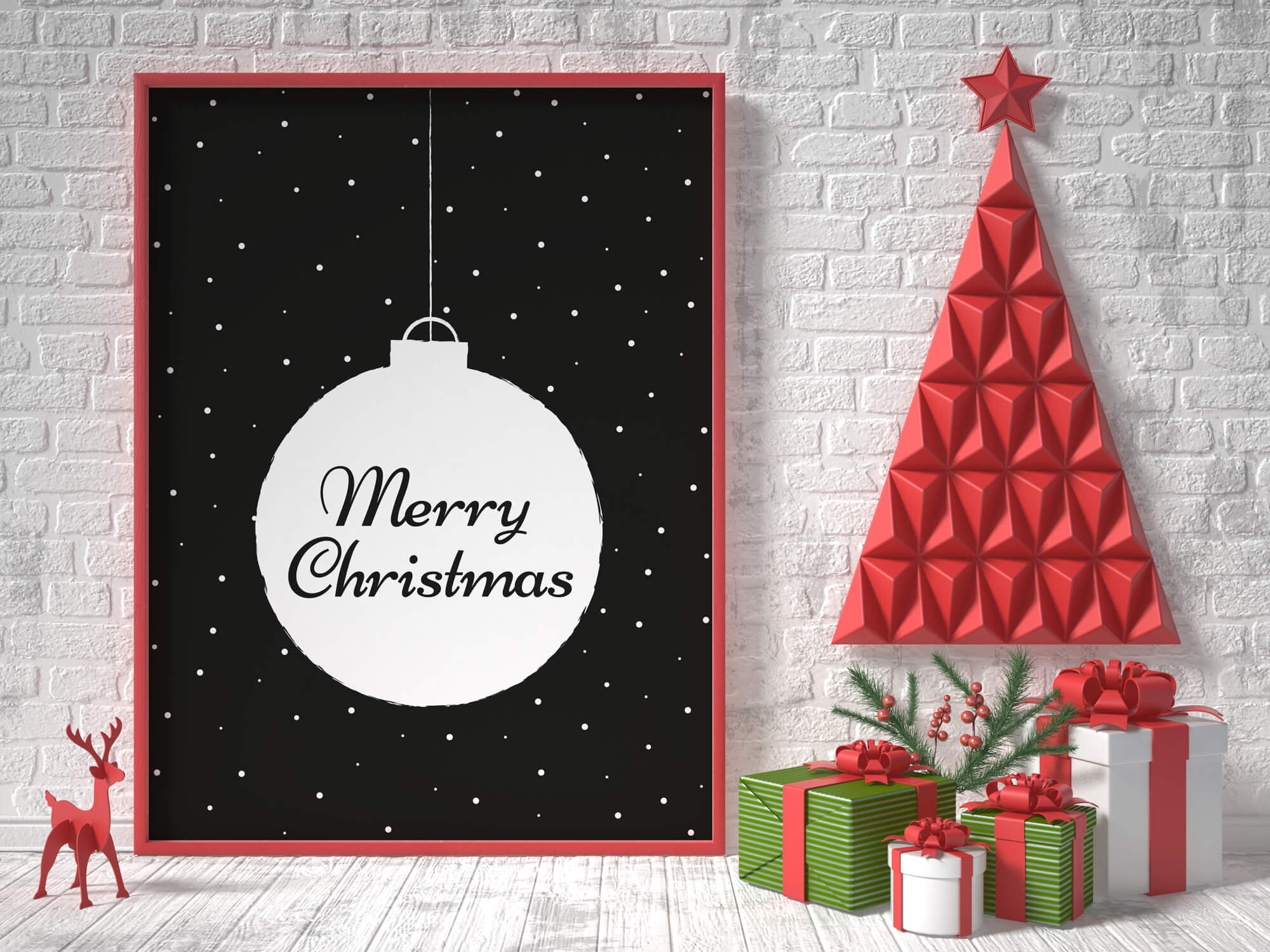 Cartel de Feliz Navidad / Decoración de pared / Arte mural - Etsy España