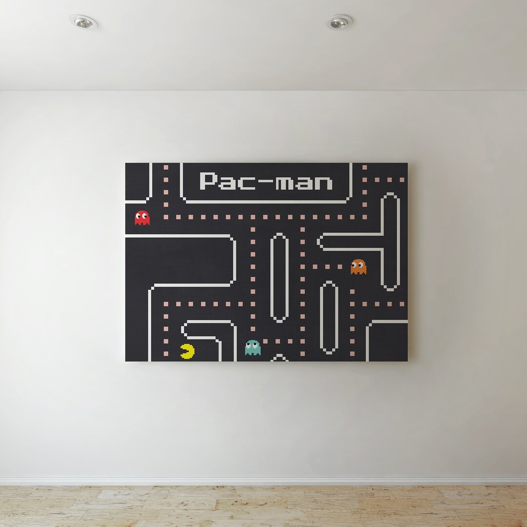 Pac-man Poster, Retro Video Game Poster, Pac-man Pattern, Game Room ...
