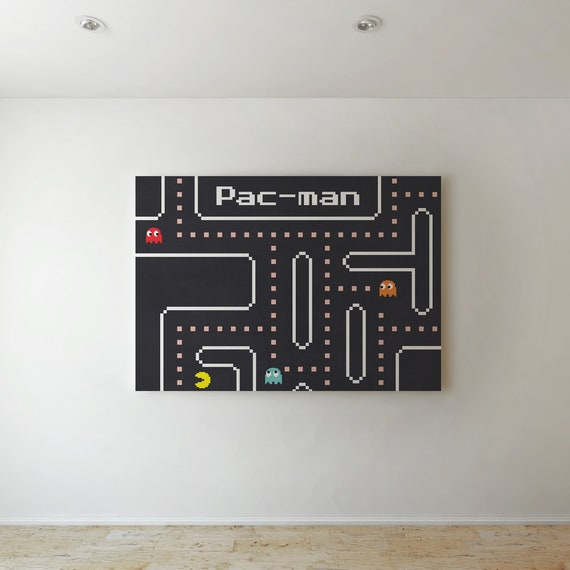 Pac-man Poster Retro Video Game Poster Pac-man Pattern Game - Etsy