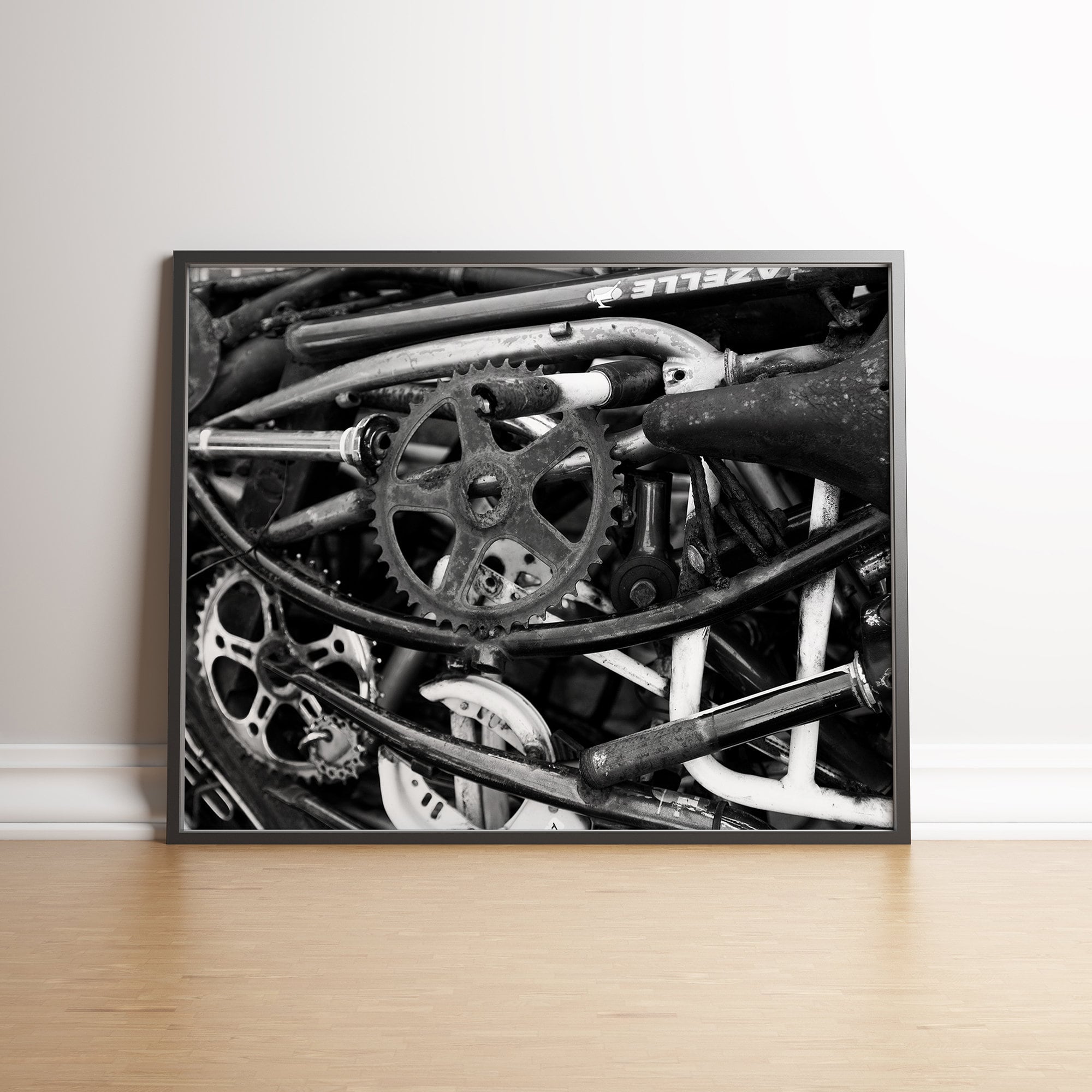 Bike Deconstructed, Bycicle Parts, Bike Parts, Black and White Print ...