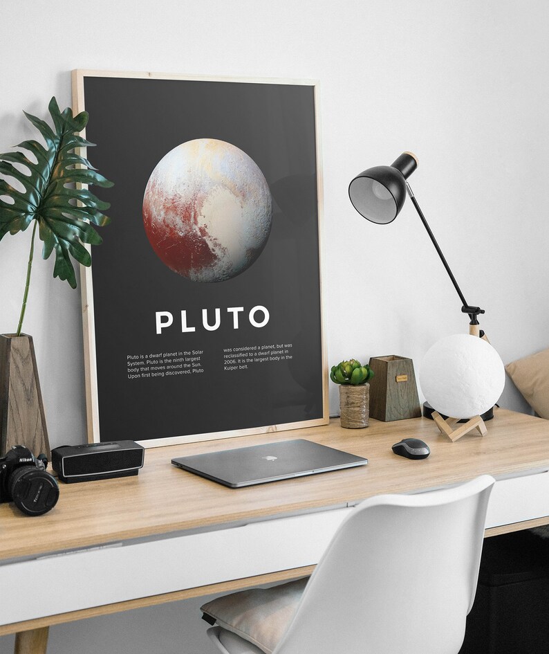 Pluto Poster, Planet Print, Astronomy Print, Modern Earth Print ...