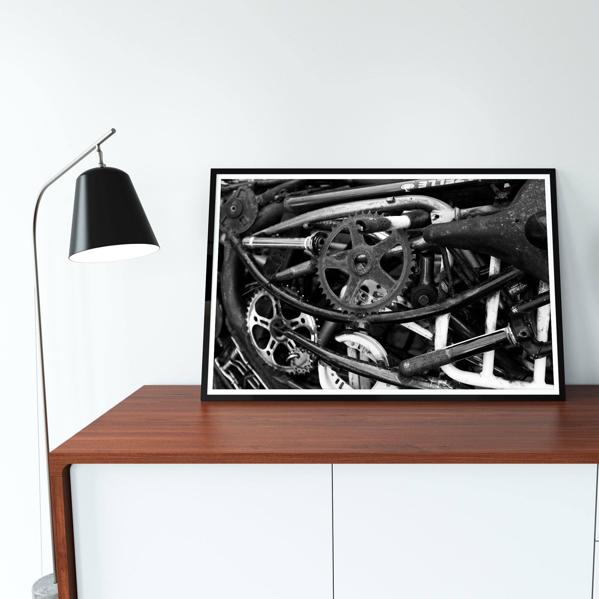 Bike Deconstructed, Bycicle Parts, Bike Parts, Black and White Print ...