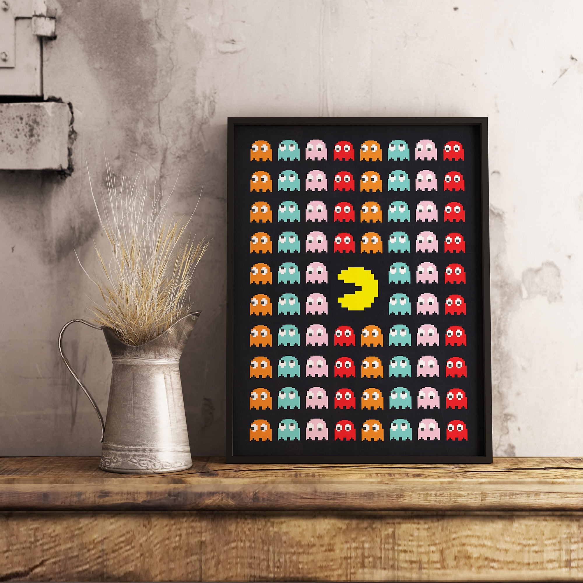 Pac-man Poster, Retro Video Game Poster, Pac-man Pattern, Game Room ...
