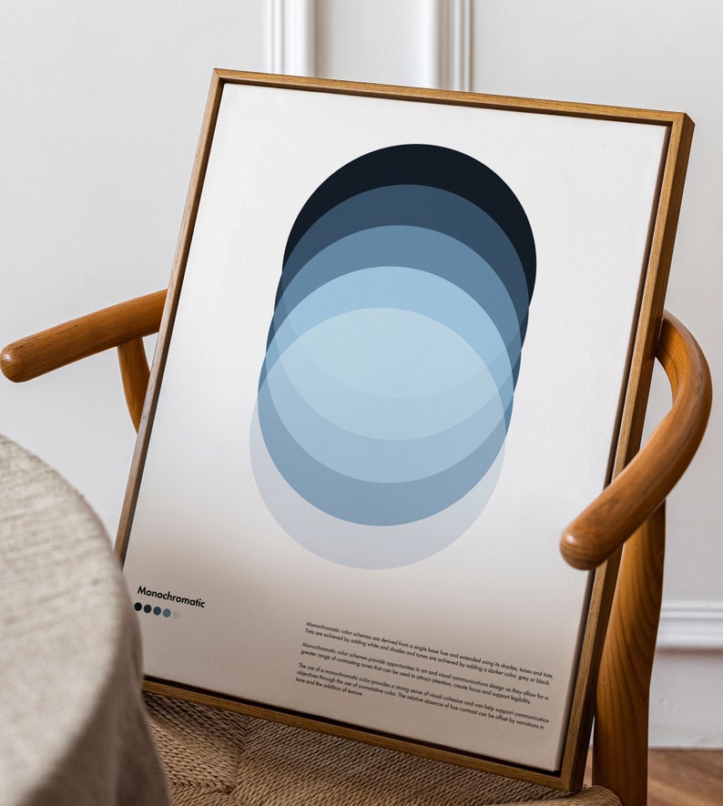 Monochromatic Colors Poster, Color Theory, Scandinavian Poster, Minimal ...