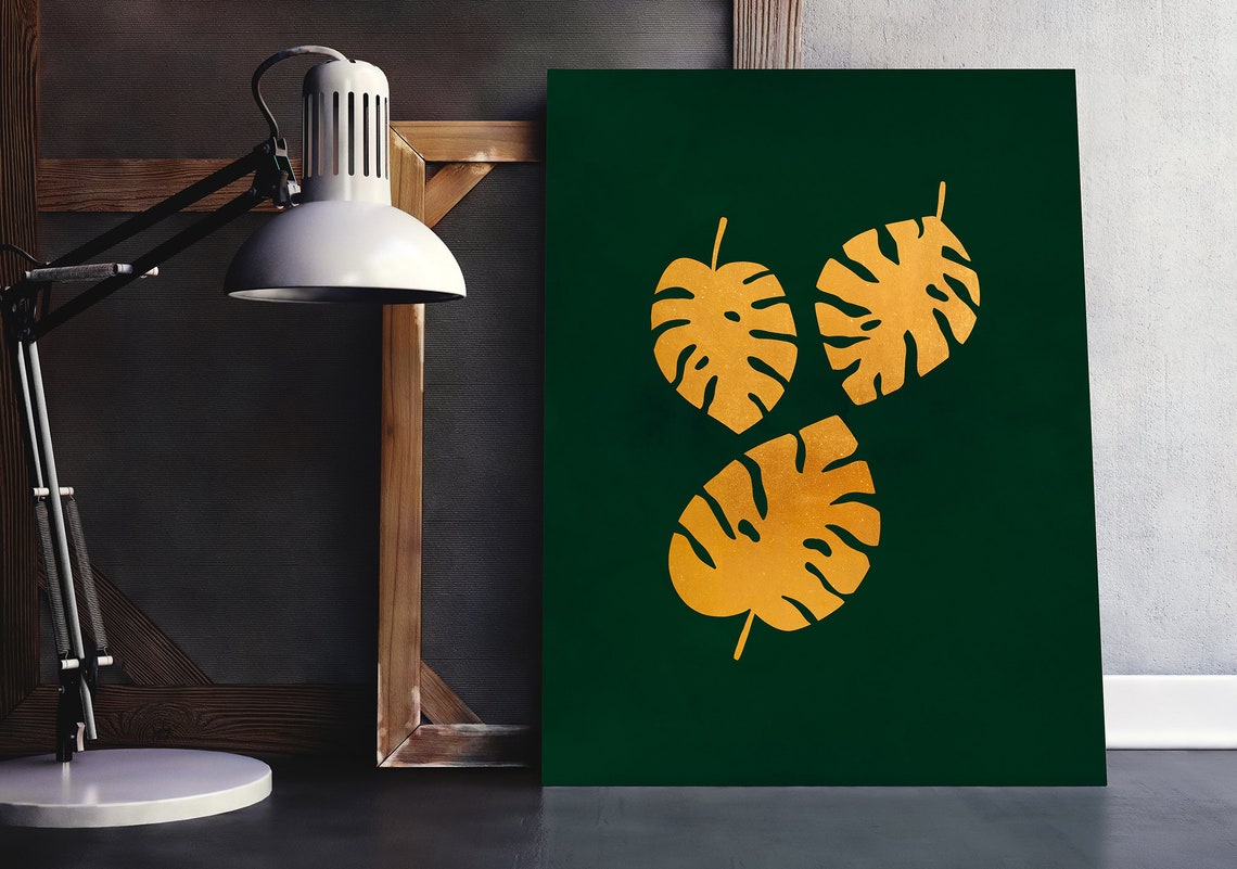 Emerald Green Gold Wall Art, Emerald Poster, Emerald Print, Emerald ...