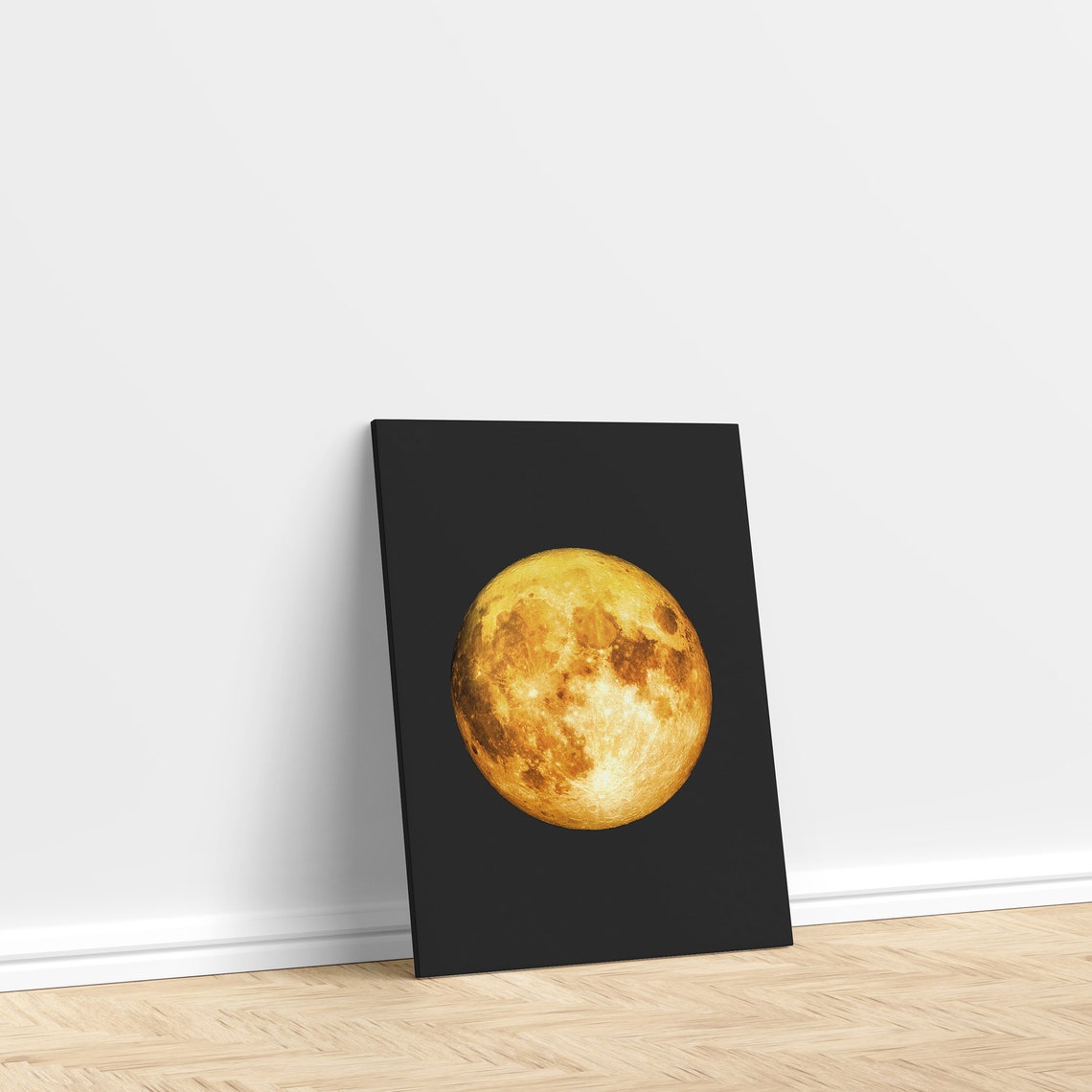 Golden Moon Poster, Planet Print, Astronomy Print, Minimalist Moon ...
