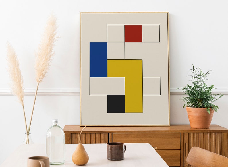 Piet Mondrian Poster, Bauhaus Art Print, Geometry Art, Bauhaus Decor ...