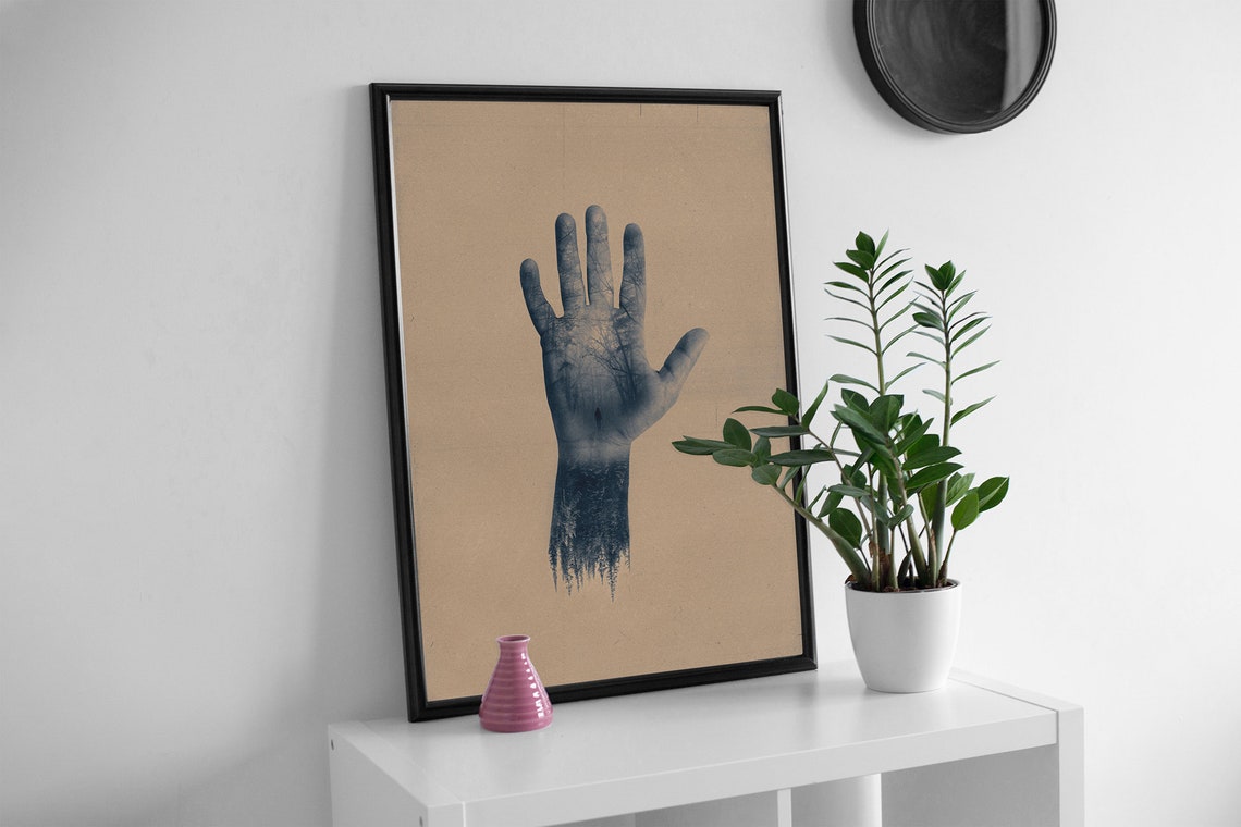 In the Palm of My Hand, Surrealist Art Print, Double Exposure Print ...